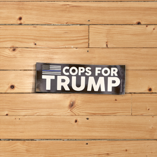 Cops for Trump 6.5 “ x 2.5“ inch rectangular one-sided bumper sticker ...